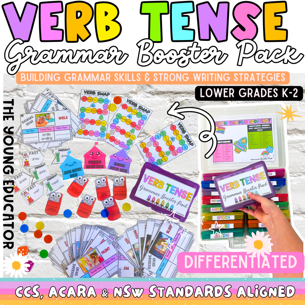 7. VERB TENSE LOWER GRADES GRAMMAR BOOSTER PACK – The Young Educator