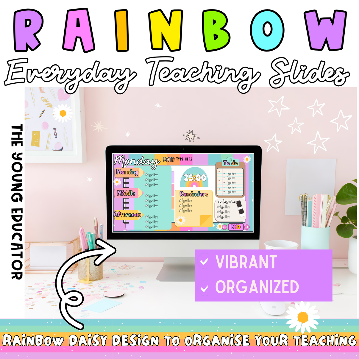 Rainbow PowerPoint Templates for Teachers | Daily & Weekly Slides – The ...