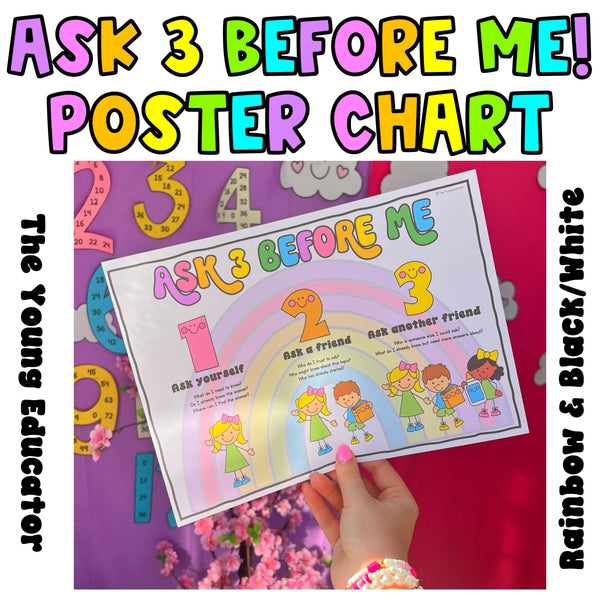 Printable Three Before Me Classroom Poster | Shop Ask 3 Before Me PDF ...
