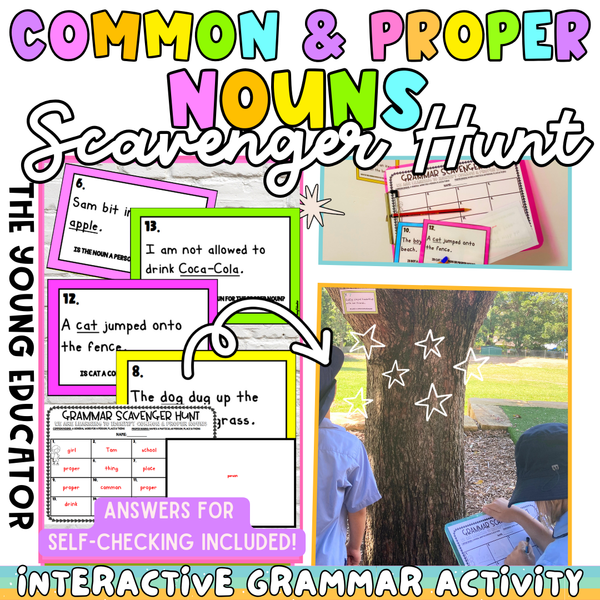 Common and Proper Nouns Activities Interactive | Grammar Scavenger Hunt ...