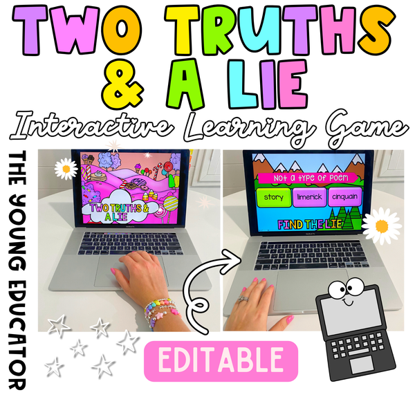 Two Truths and a Lie PowerPoint & Interactive Classroom Game | Shop Now – The Young Educator
