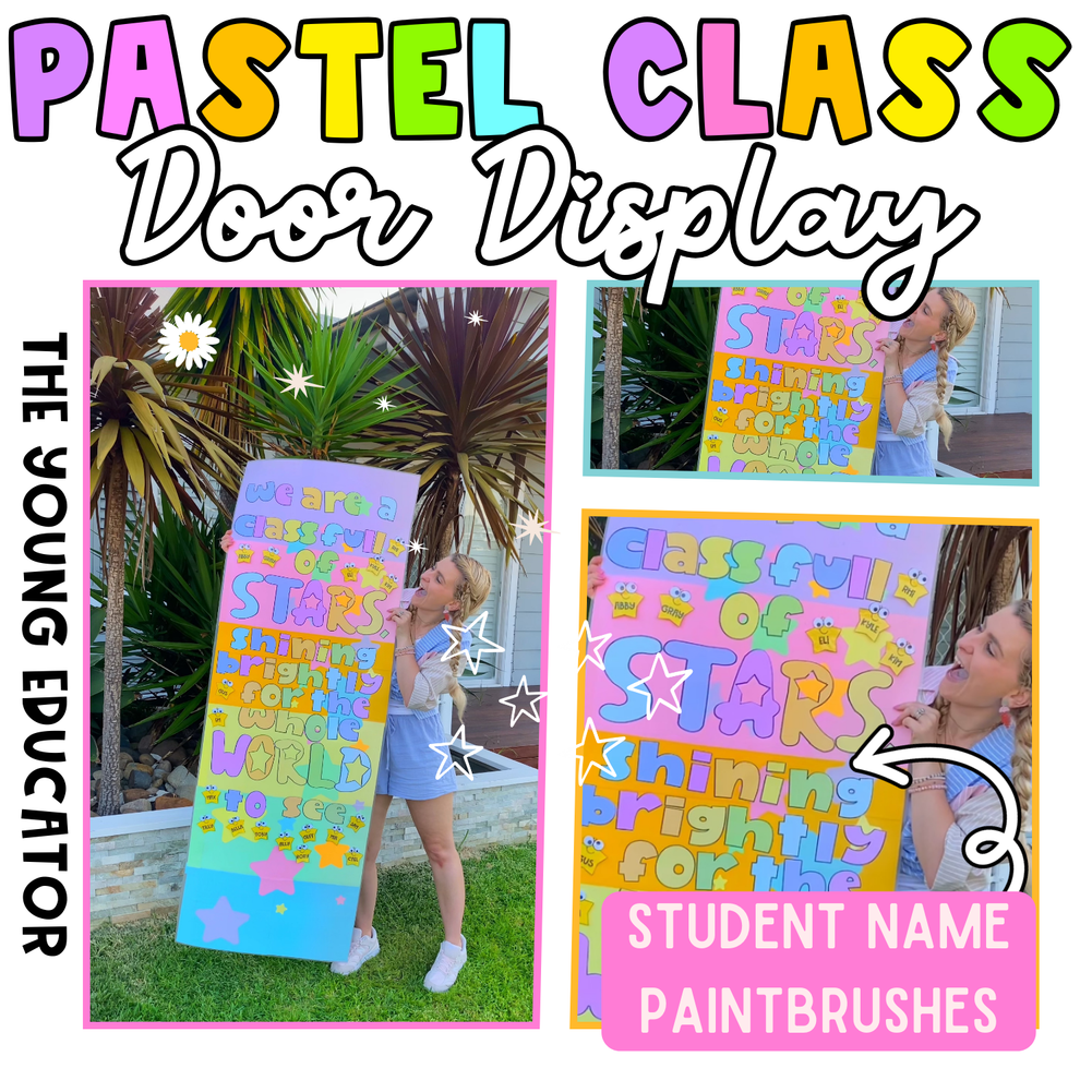 Pastel Rainbow Classroom Decor & Classroom Door Display | Editable ...